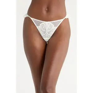 Hunkemoller Posie Ruffle Lace & Mesh G-string - Snow White