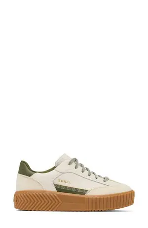 Sorel Ona Ave T-toe Platform Sneakers - Chalk/utility Green