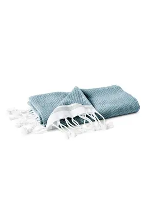 COYUCHI Mediterranean Organic Cotton Beach Towel - Aquamarine W/sea Spray