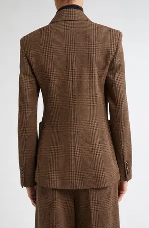 Max Mara Houndstooth Double-breasted Blazer