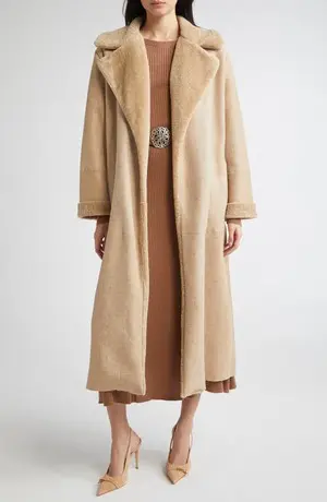 Eleventy Genuine Merino Shearling Longline Coat