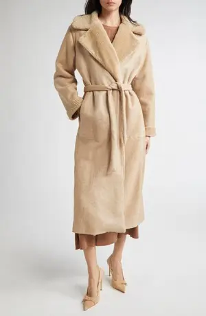 Eleventy Genuine Merino Shearling Longline Coat