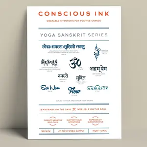 CONSCIOUS INK Yoga Sanskrit Variety 10-pack - White