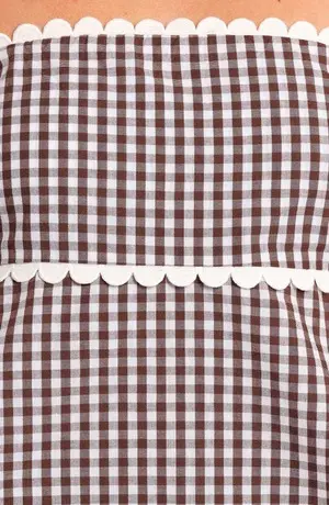 PETAL & PUP Gingham Strapless Top & Shorts Set