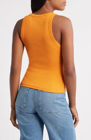 Mango Bonico Rib Tank - Light Pastel Orange