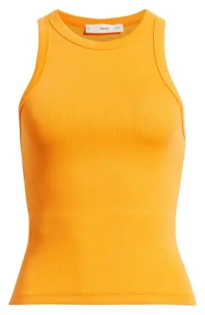 Mango Bonico Rib Tank - Light Pastel Orange