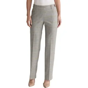 Jones New York Button Tab Plaid Trousers