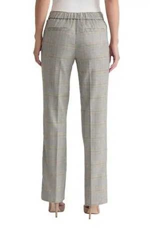 Jones New York Button Tab Plaid Trousers