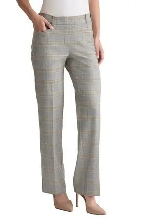 Jones New York Button Tab Plaid Trousers