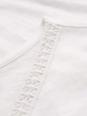 CELTIC & CO. Slub Jersey V-neck Trim Top