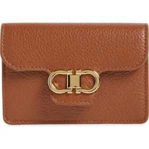 FERRAGAMO Double Gancio Key Holder - New Cognac/t Moro