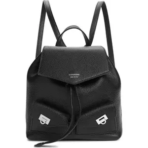 FERRAGAMO Mini Harley Leather Drawstring Backpack Nero