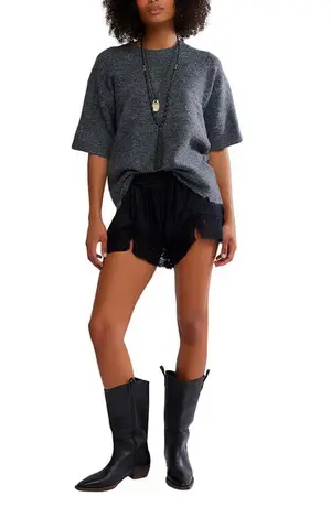 Free People Midnight Muse Pajama Shorts - Black