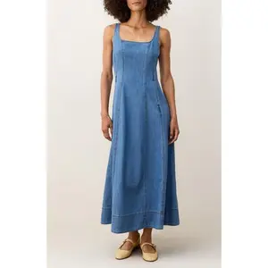 Marine Layer Denim A-line Midi Dress