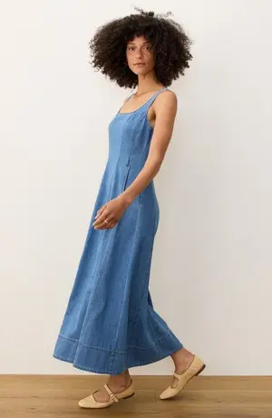 Marine Layer Denim A-line Midi Dress