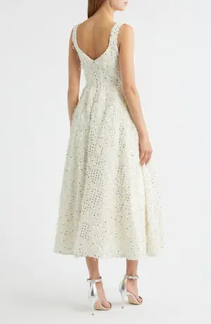 SONYA MODA Valentino Sequin Tweed Midi Dress