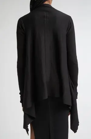 Rick Owens Open Front Virgin Wool Cardigan - Black