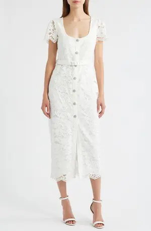 Likely Dilana Belted Lace Maxi Dress