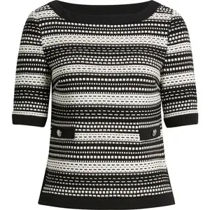 Ming Wang Stripe Knit Top