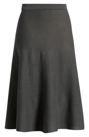 Ming Wang Knit Flare Midi Skirt