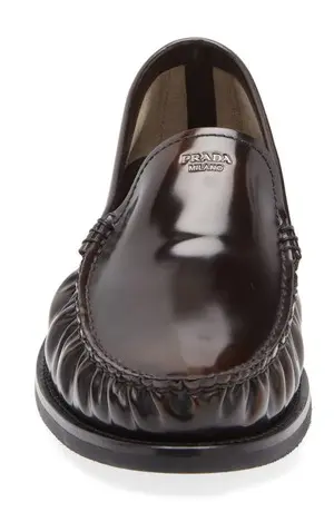 Prada Ruched Apron Toe Loafer