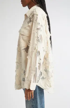 R13 Ripped Button-up Shirt