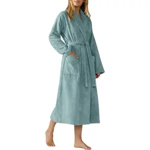 COYUCHI Gender Inclusive Cloud Loom™ Organic Cotton Robe - Pacific Blue