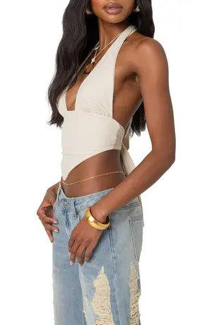 EDIKTED Open Back Halter Top