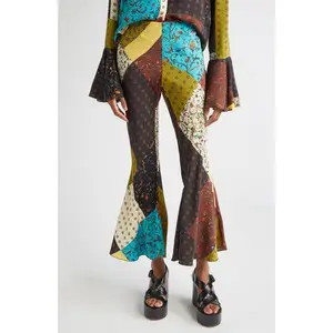 SIEDRES Jeslynn Patchwork Print Flare Pants