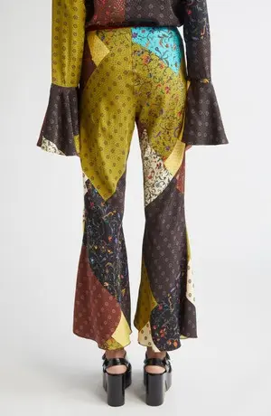SIEDRES Jeslynn Patchwork Print Flare Pants