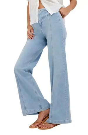 Free People We The Free Libre Front Yoke Wide Leg Jeans - Palermo