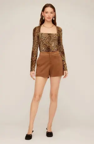 Fifteen Twenty Cady Animal Print Top
