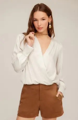 Fifteen Twenty Ines Drape Front Top