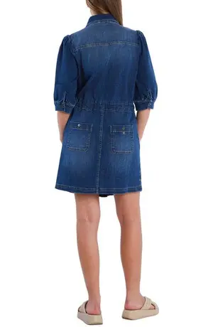 WASH LAB DENIM Utility Shirt Dress - Modern Blue