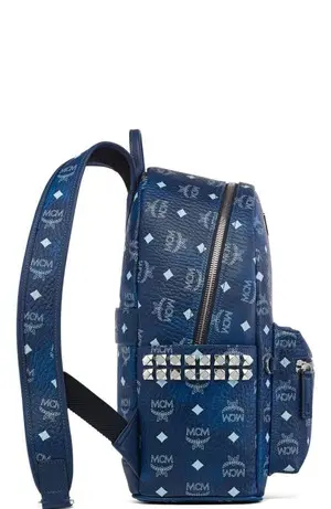 Mcm Stark Side Studs Backpack - Blue
