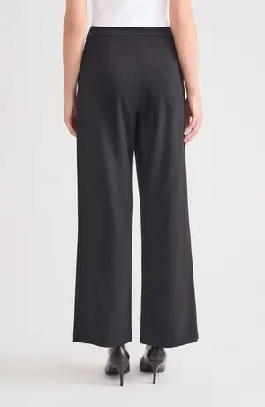 Misook Seamed Wide Leg Pants - Black
