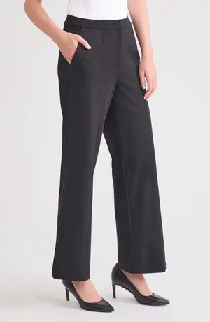Misook Seamed Wide Leg Pants - Black
