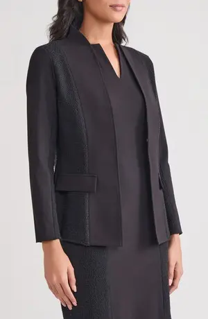 Misook Paneled Ponte Jacket