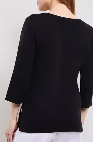 Misook Knit Tunic Top - Black