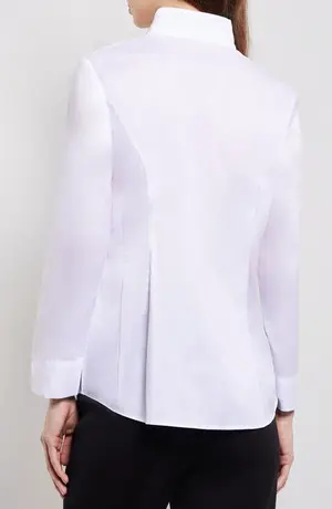 Misook Stand Collar Button-up Shirt