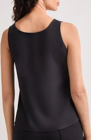 Misook Scoop Neck Tank - Black