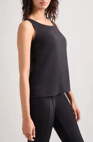 Misook Scoop Neck Tank - Black