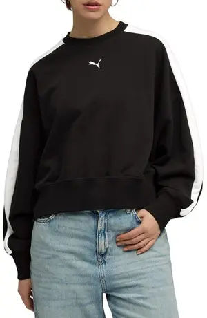 PUMA T7 Oversize Crewneck Sweatshirt - Puma Black