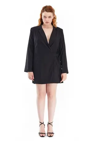 MOTHER OF ALL Phoebe Blazer Mini Dress - Black