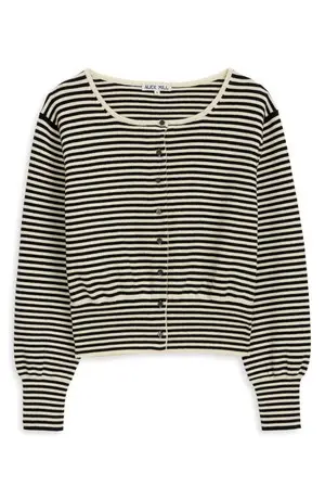 ALEX MILL Stripe Puff Sleeve Cardigan