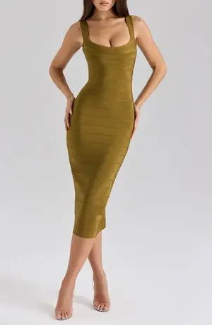 House Of Cb Bandage Midi Dress - Martini