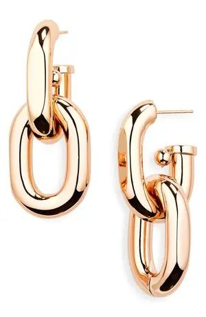 Rabanne Xl Link Drop Earrings - Pink Gold