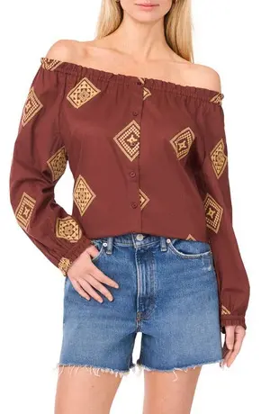 Vince Camuto Cotton Off-the-shoulder Blouse