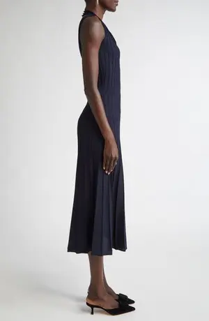 St. John Diagonal Knit Fit & Flare Dress