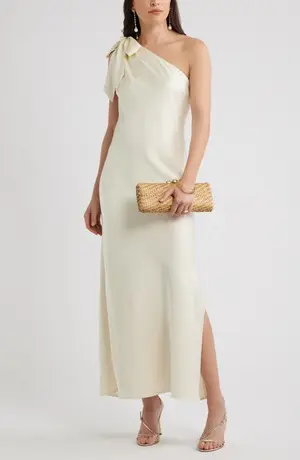 Chelsea28 Bow One-shoulder Maxi Dress - Ivory